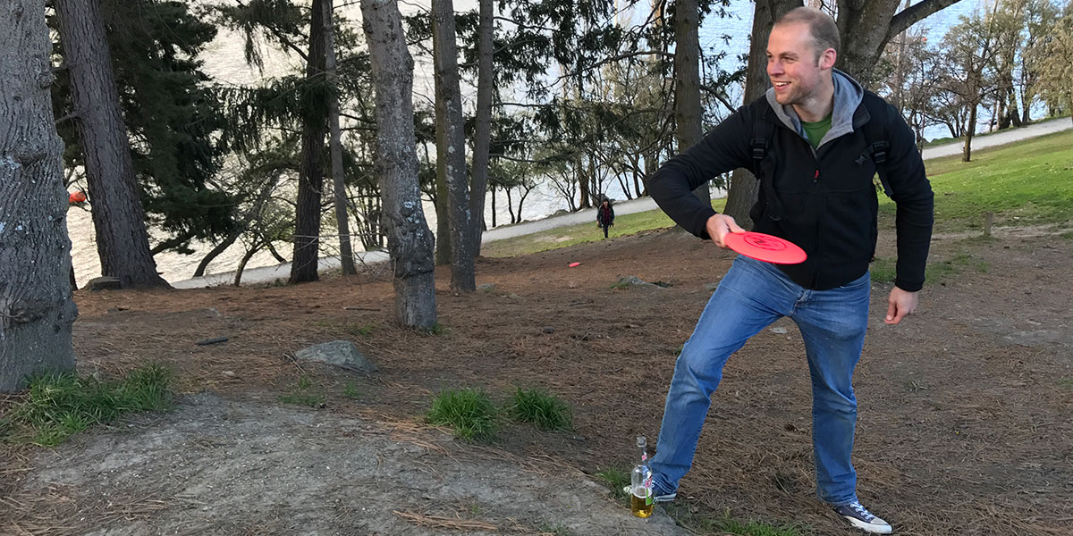 Playing Frisbee Golf - New Zealand Adventure